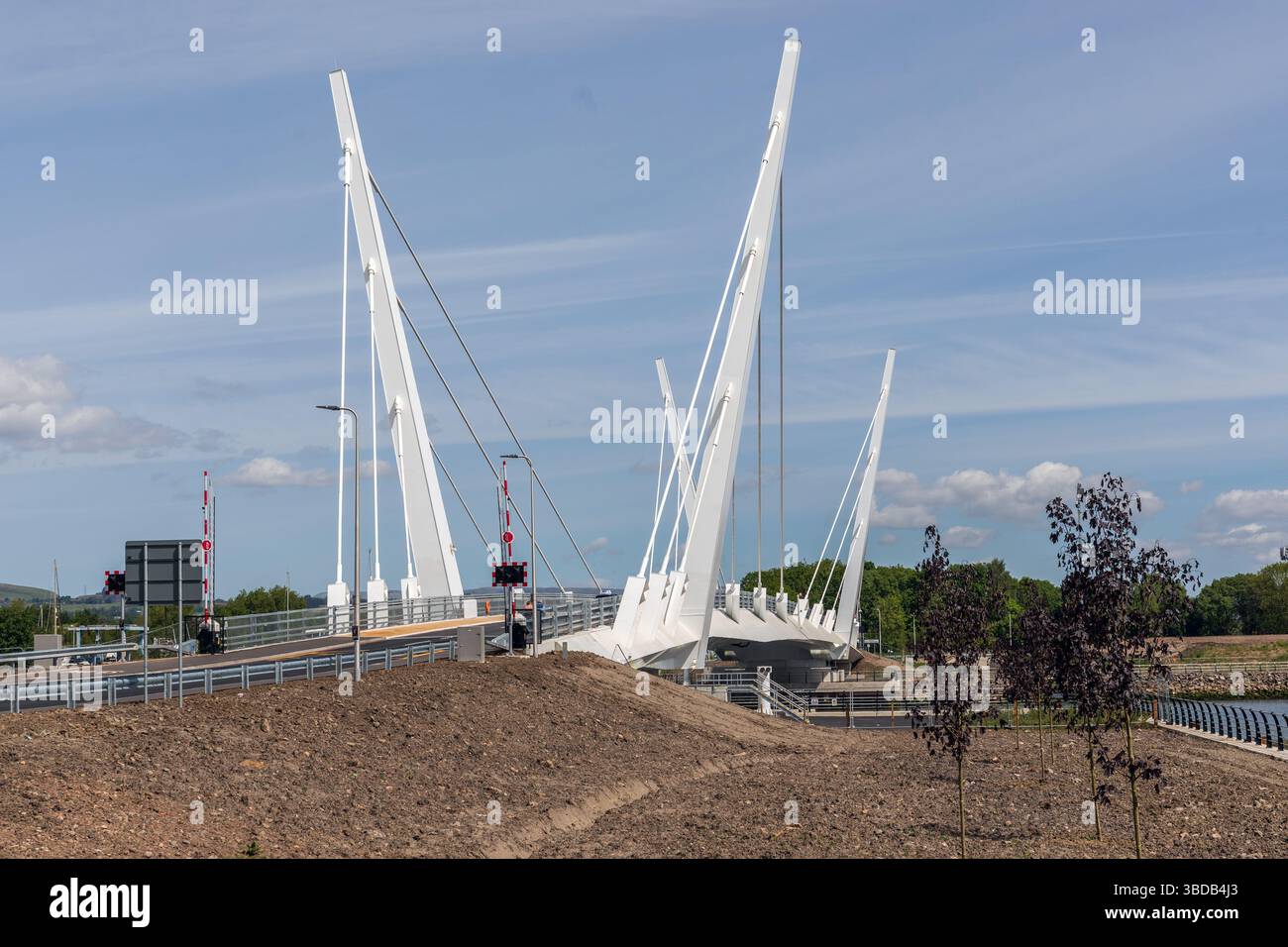 Renfrew Bridge, opened 2025, crosses the River Clyde from Renfrew on ...