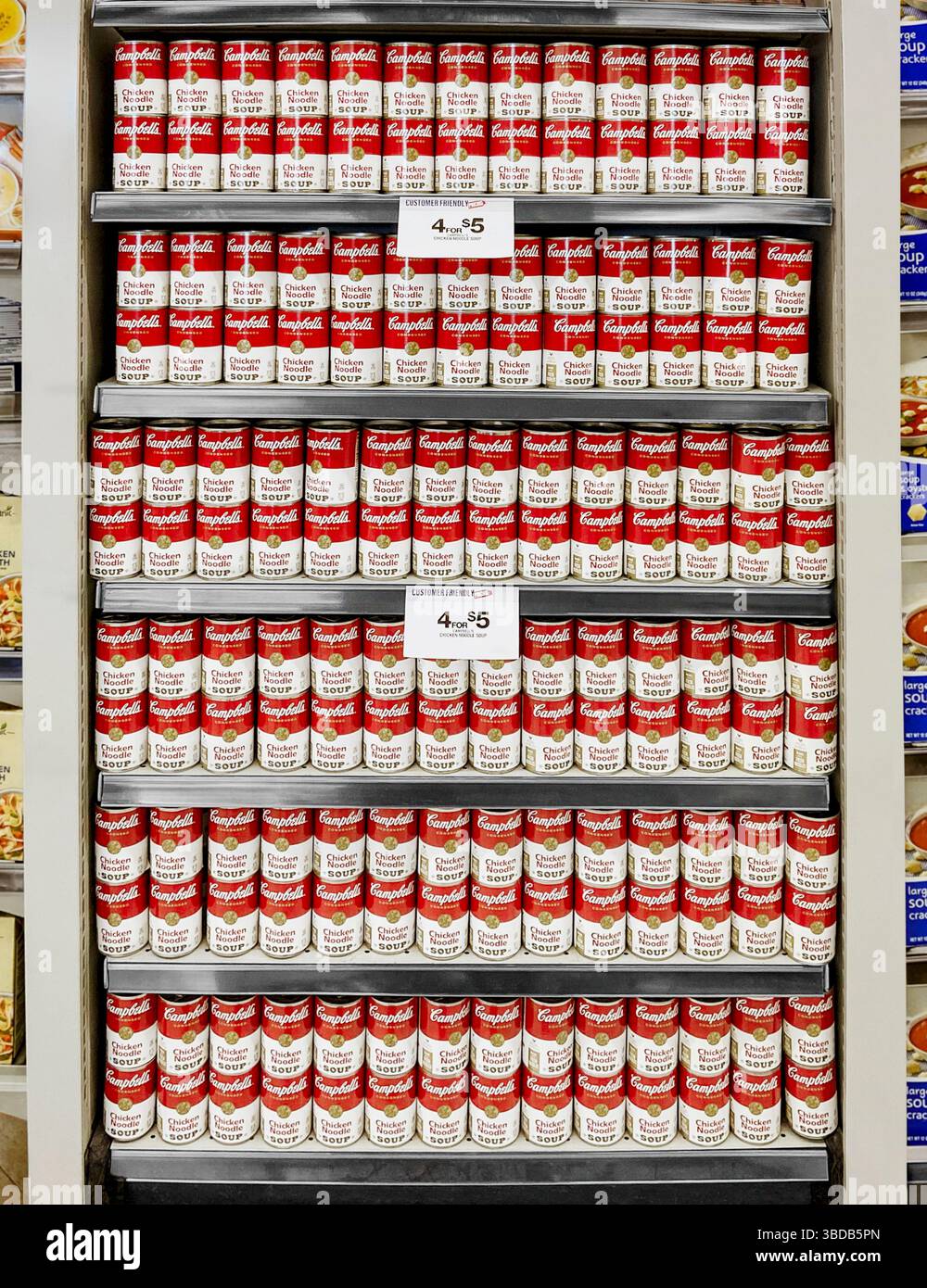 Rows of Campbell soup cans in supermarket Stock Photo - Alamy