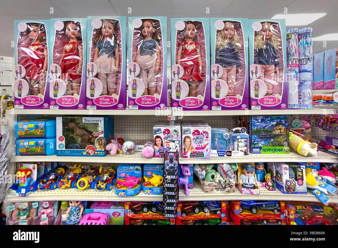 Variety of toys on display in toy store Stock Photo - Alamy