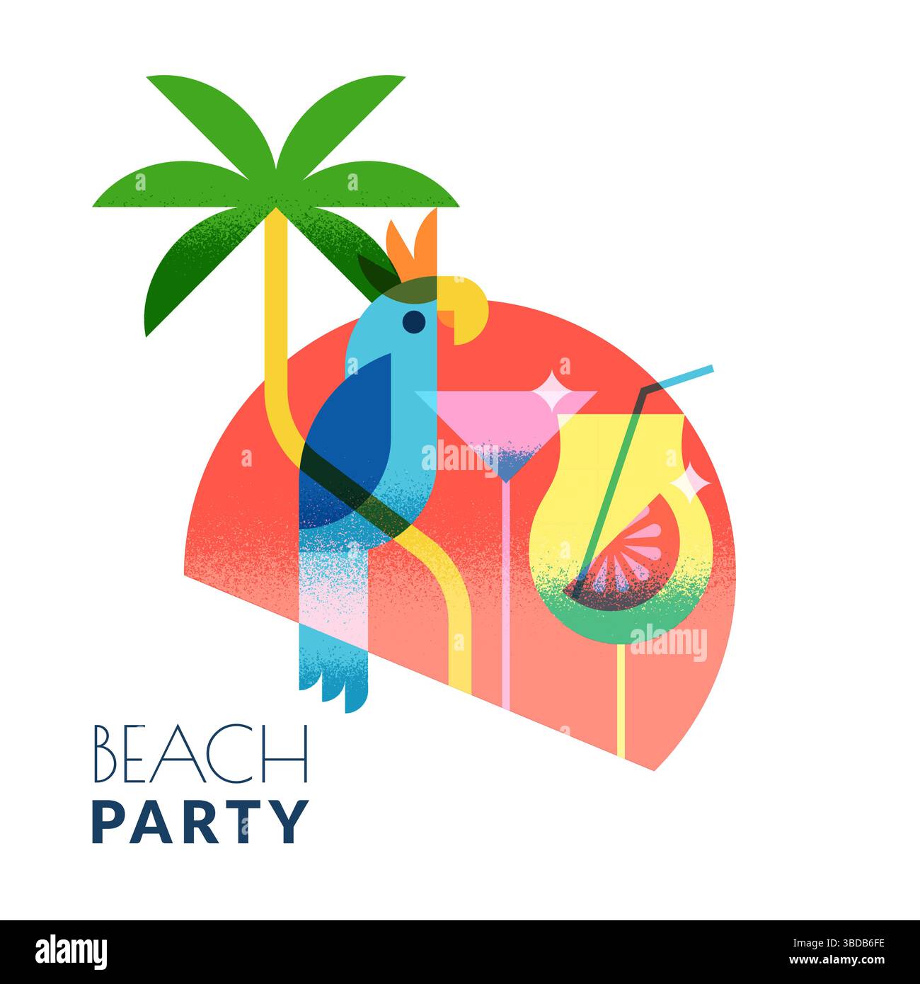 Beach cocktails bar club label, logo design. Vector flat geometric ...