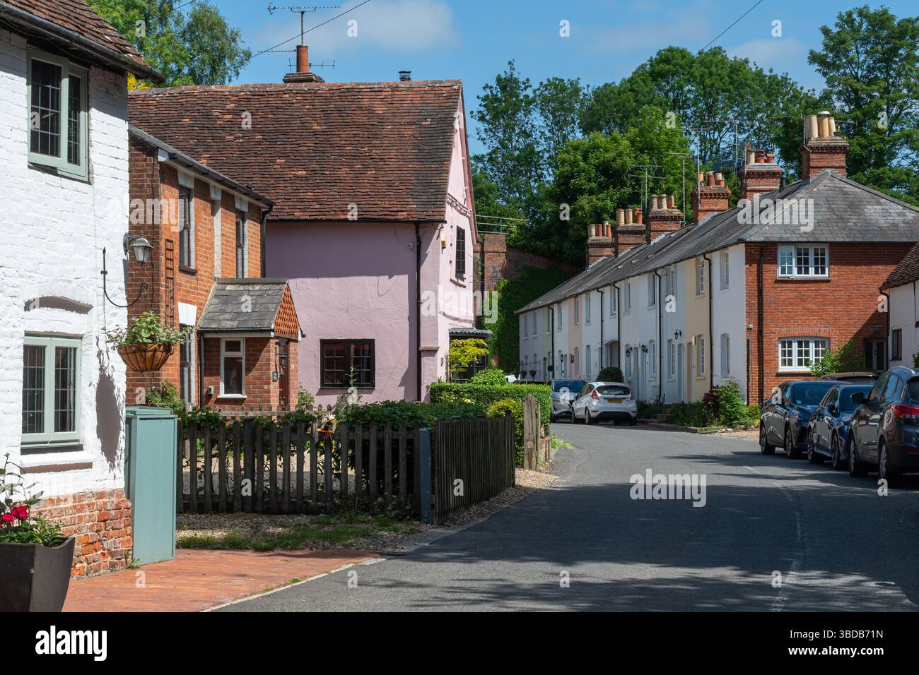 Old Basing village, view of The Street, Hampshire, England, UK Stock ...