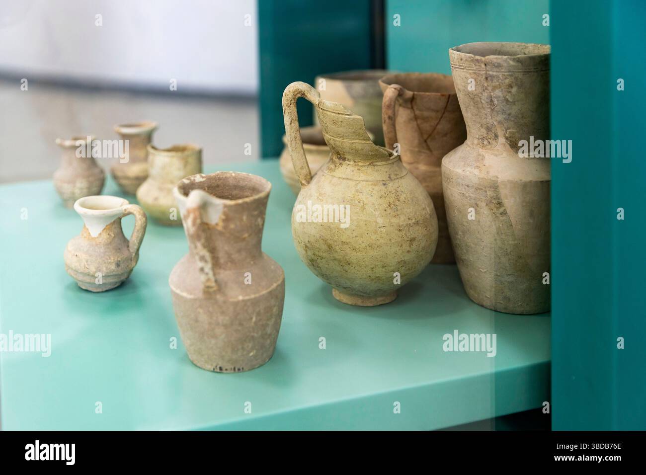 Baqa al-Gharbiya, Israel, 22 May 2025, A collection of ancient pottery ...