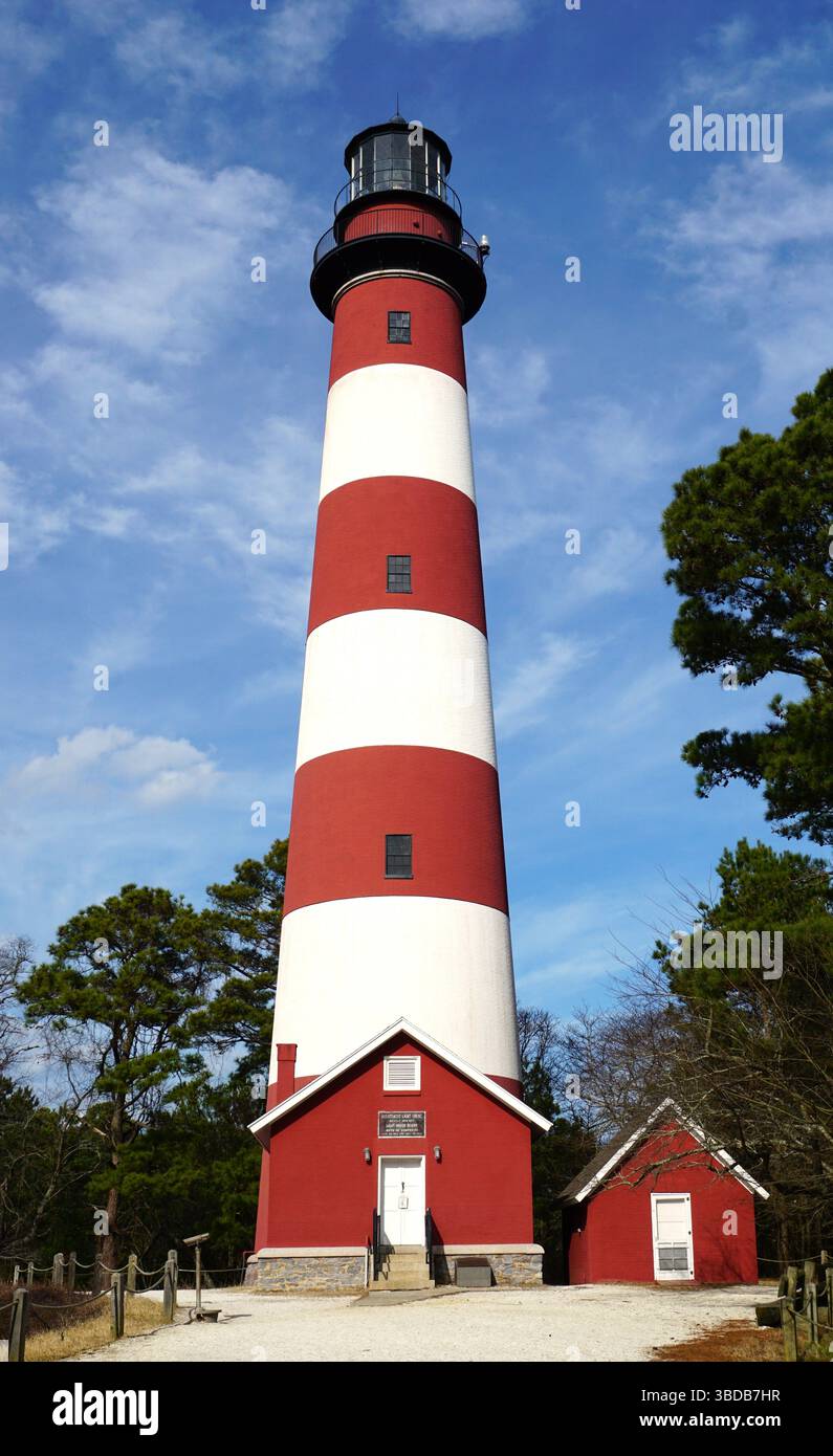 Vertical image of Assateague Light House, a landmark historic ...