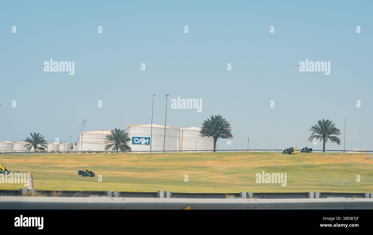 Aerial view Oil storage tank In industrial areas. Crude oil storage ...