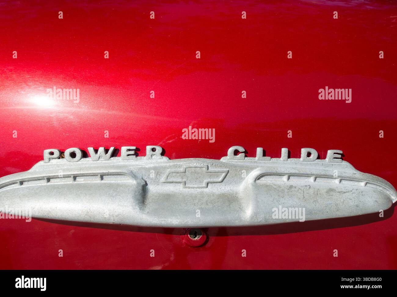 A trunk emblem of a 1951 Chevrolet Power Glide one of the first ...