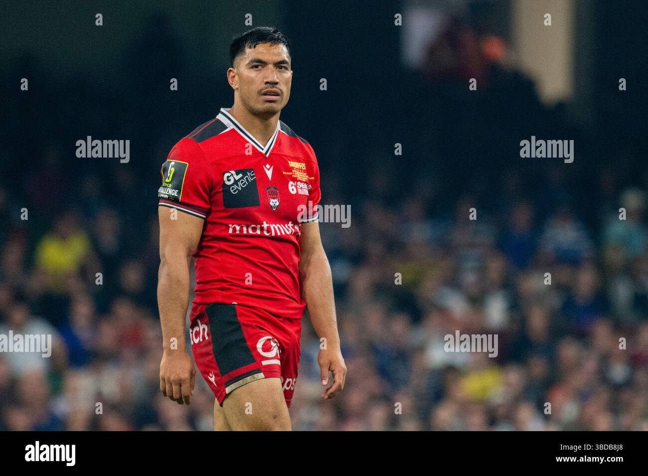 Cardiff, UK. 23rd May, 2025. Josiah Maraku of Lyon looks on during the ...