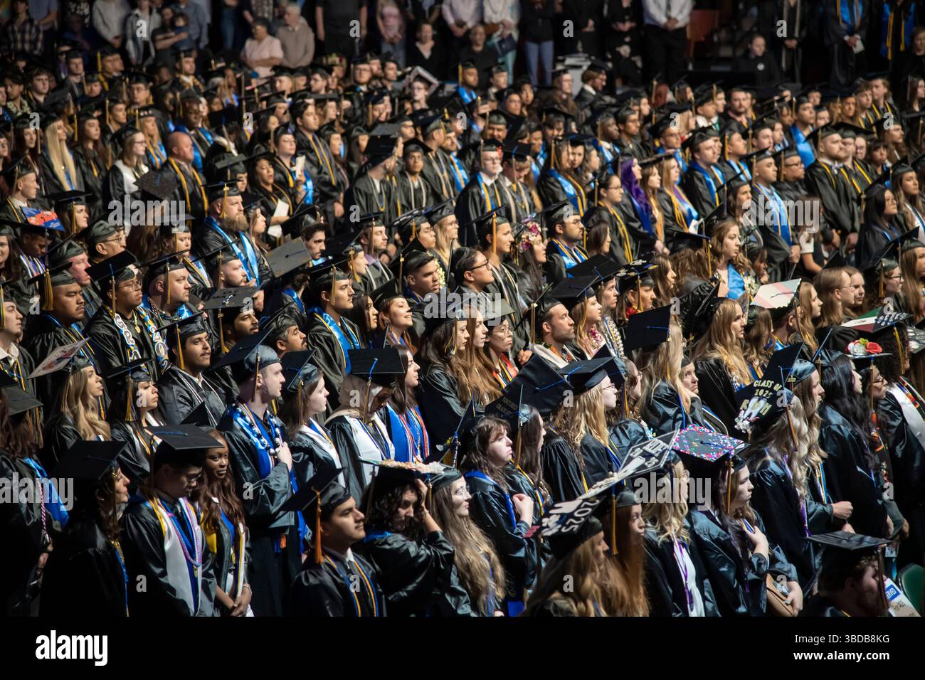College Graduating class in auditorium, Salt Lake City Utah USA Stock ...