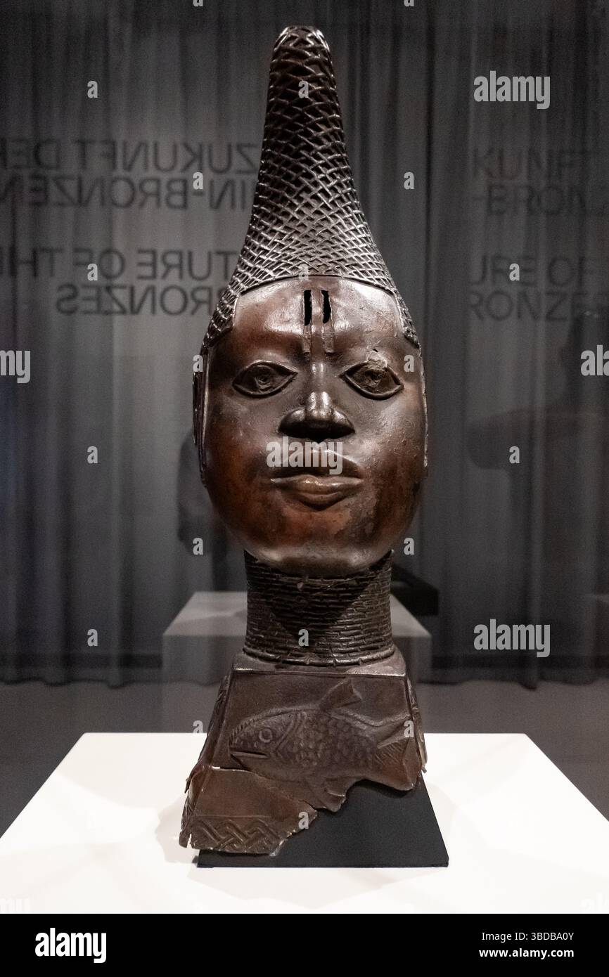 A Benin Bronze representing a Queen Mother is on display in the ...