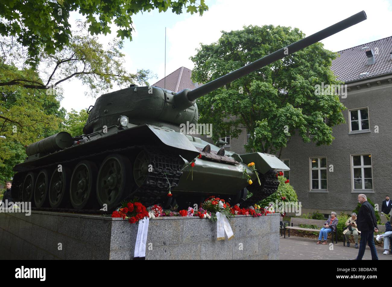 Berlin, Germany - May 8, 2025 - Soviet arms from World War II on ...