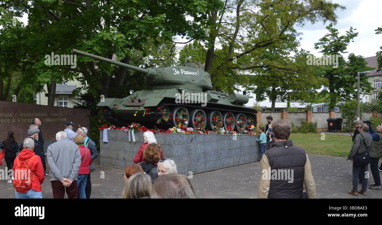 Berlin, Germany - May 8, 2025 - Soviet arms from World War II on ...
