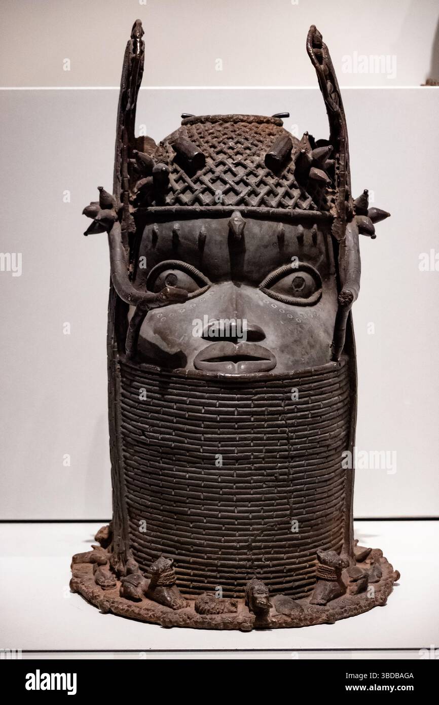Berlin, Germany . 23rd May, 2025. Benin Bronzes are displayed in the ...