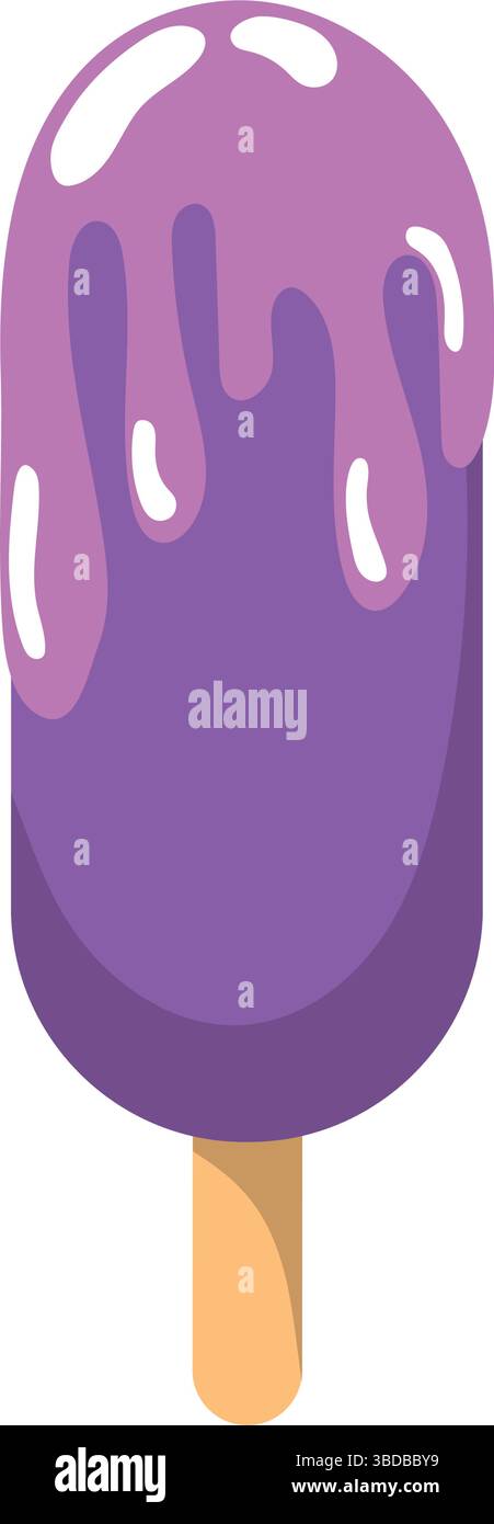 Purple popsicle with drip. Vector Stock Vector Image & Art - Alamy