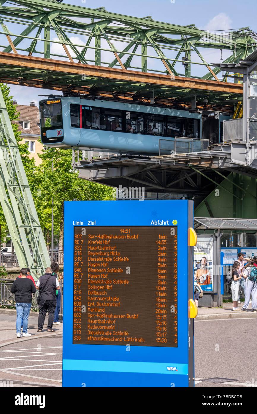 The Wuppertal Suspension Railway, latest generation train 15, at the ...