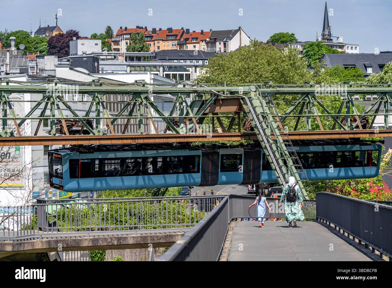 The Wuppertal Suspension Railway, a train of the latest Generation 15 ...
