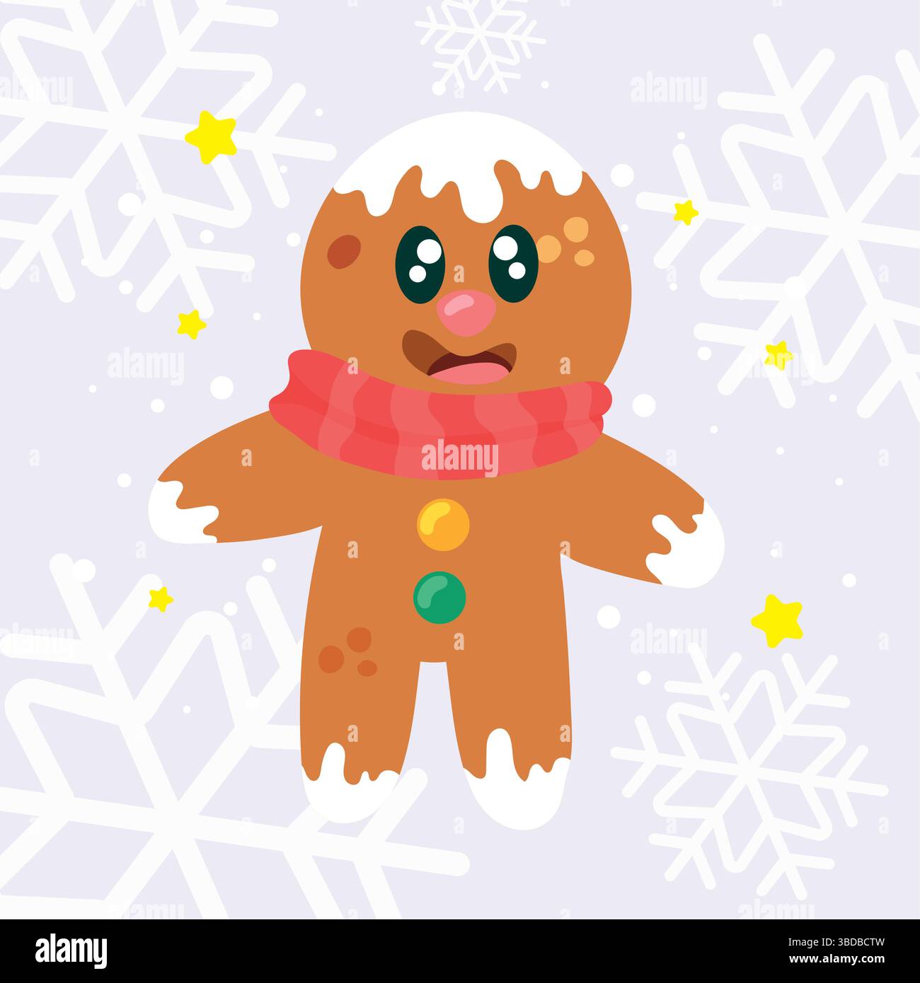 Happy gingerbread man cartoon. Vector Stock Vector Image & Art - Alamy