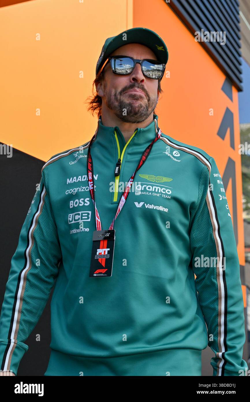 MONTE-CARLO, MONACO - MAY 23: Fernando Alonso of Spain and Aston Martin ...