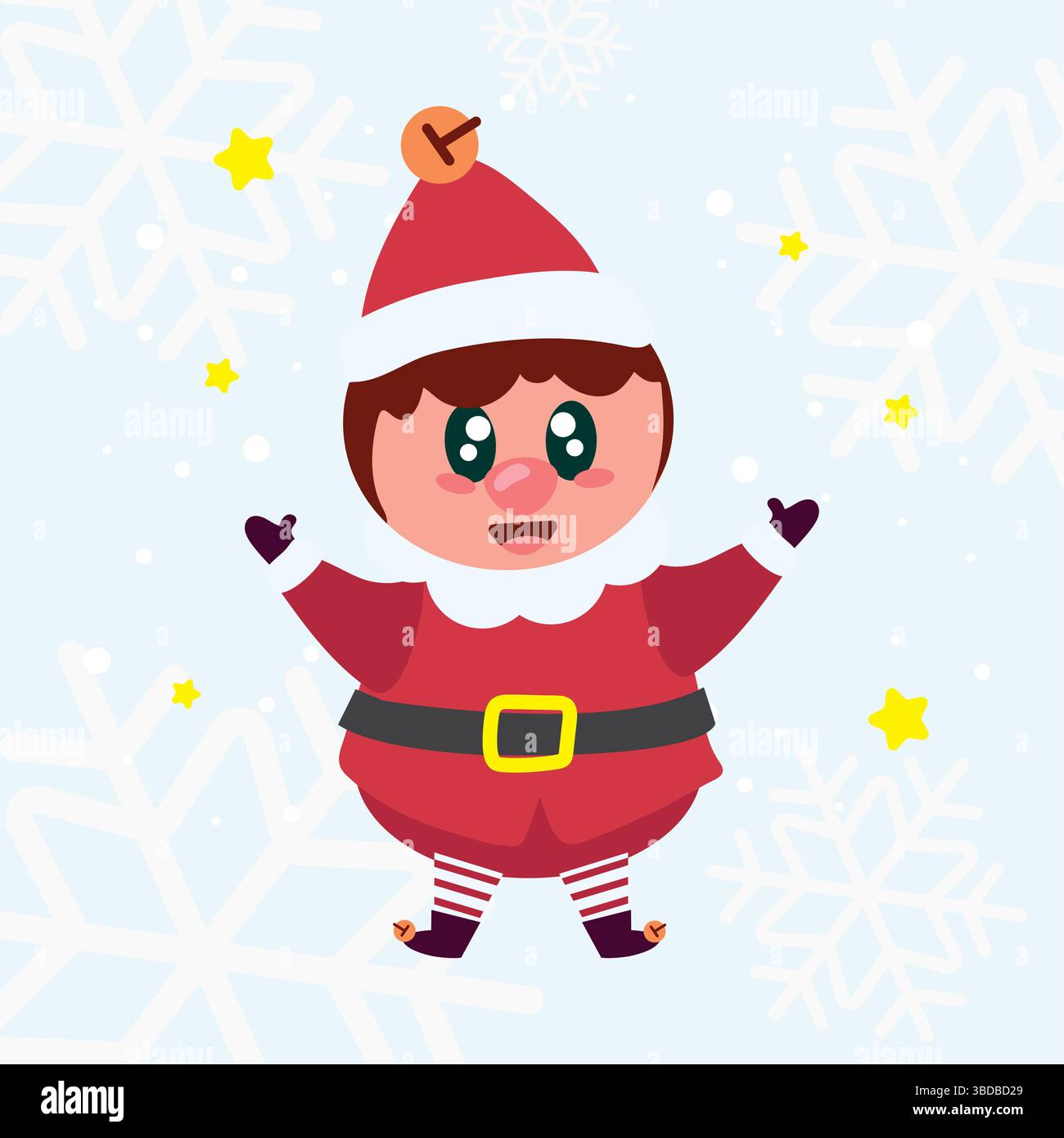 Christmas elf with open arms. Vector Stock Vector Image & Art - Alamy