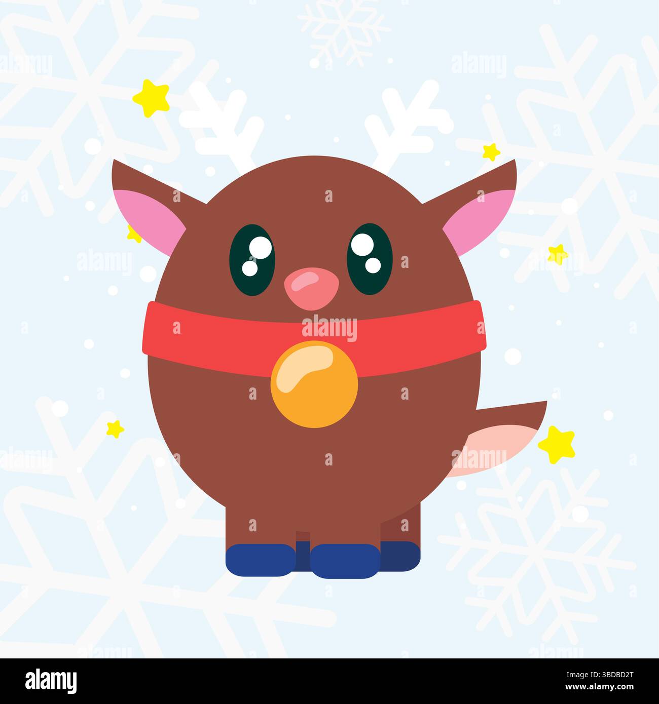 Round reindeer cartoon style. Vector Stock Vector Image & Art - Alamy