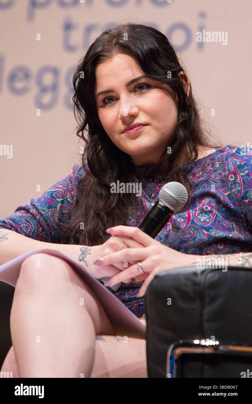 Torino, Italy. 18th May 2025. American writer Lauren Roberts is guest ...