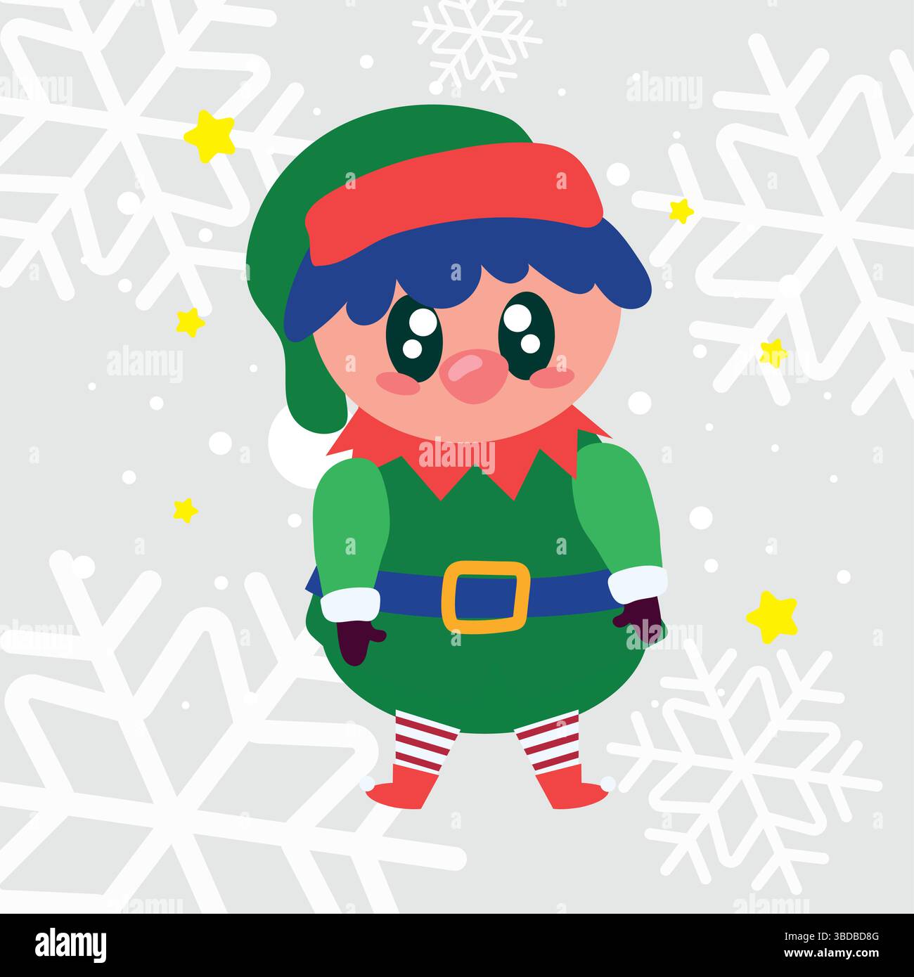 Christmas elf boy with belt. Vector Stock Vector Image & Art - Alamy