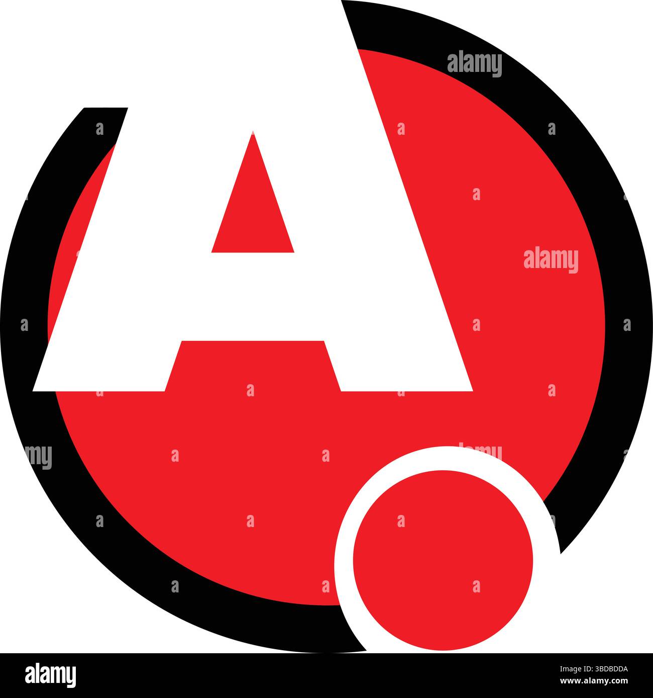Bold A Letter Vector, Red and Black Circle Design, Modern Minimal Logo ...