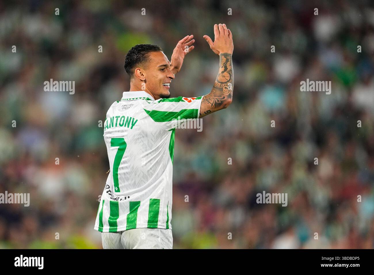 Antony Matheus dos Santos of Real Betis gestures during the Spanish ...