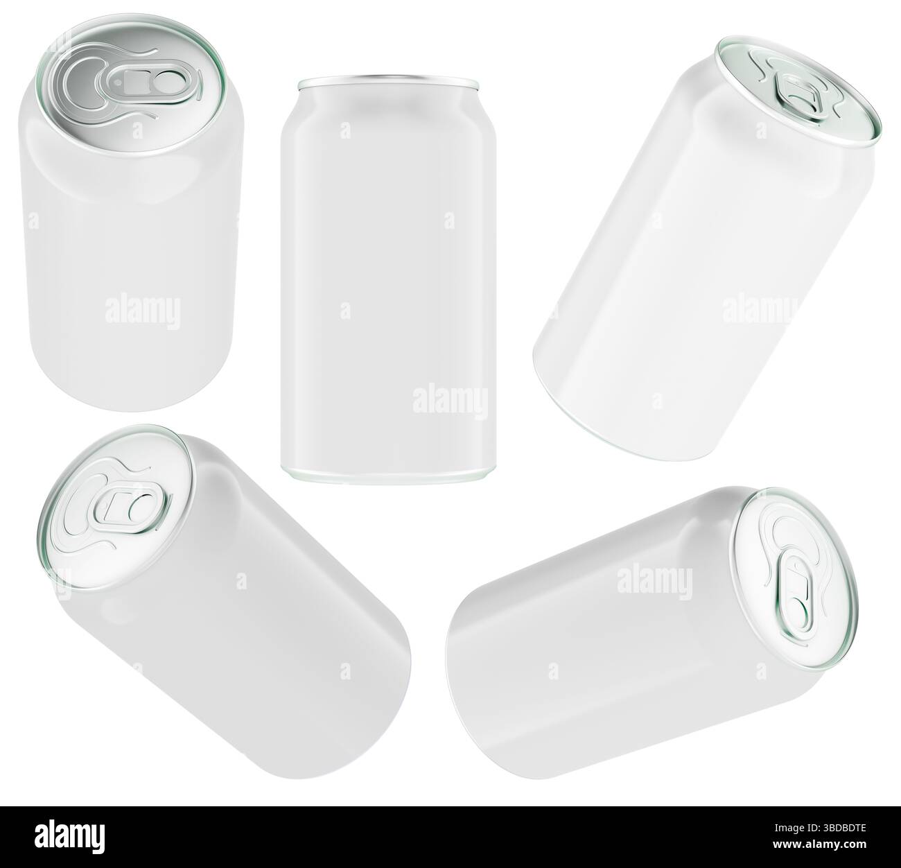 Blank aluminum beverage cans, mockup set with multiple angles. 3D ...