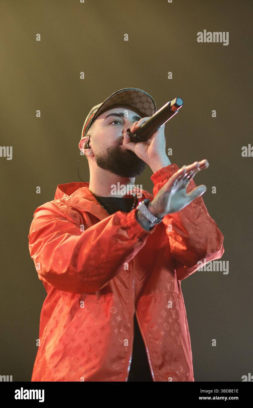 Singer David Cano Calleja, known as Cano, performs during a concert at ...