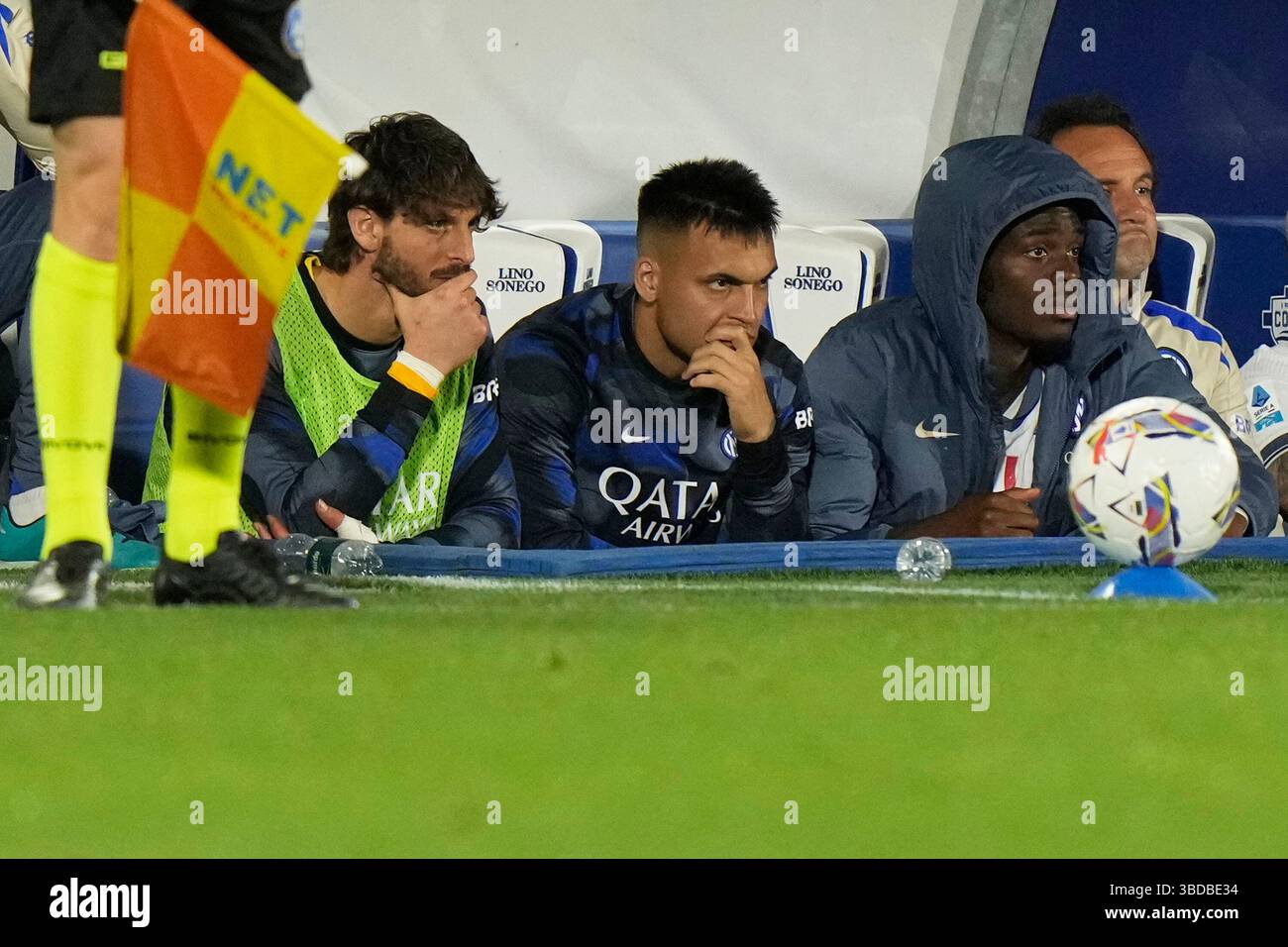 Como, Italia. 23rd May, 2025. Inter Milan's Lautaro Martinez, centre ...
