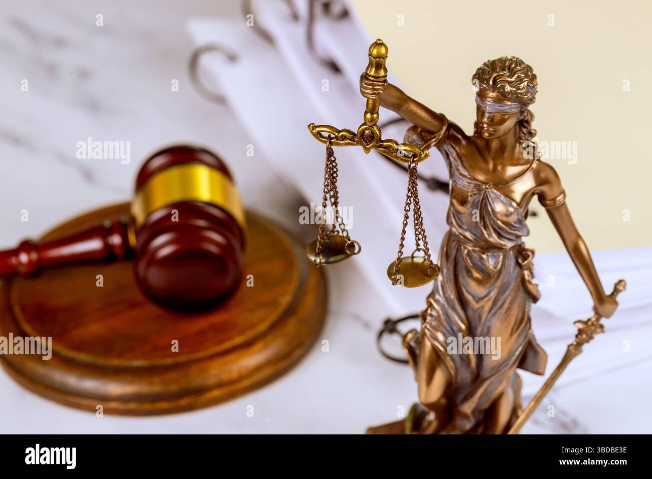 Female Justice stands statue embodies impartiality while holding scales ...