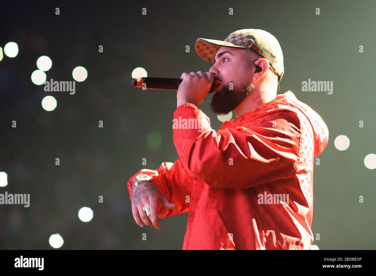 Singer David Cano Calleja, known as Cano, performs during a concert at the Movistar Arena in ...