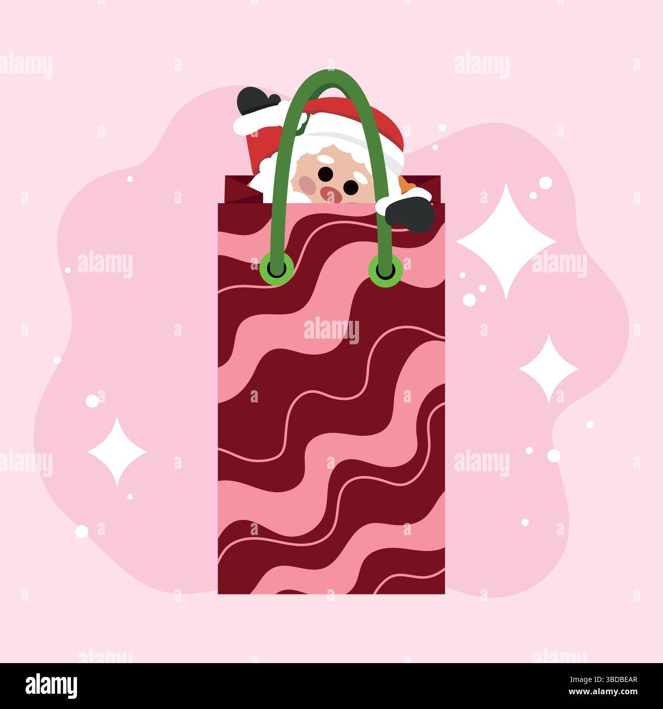 Santa inside gift box. Vector Stock Vector Image & Art - Alamy