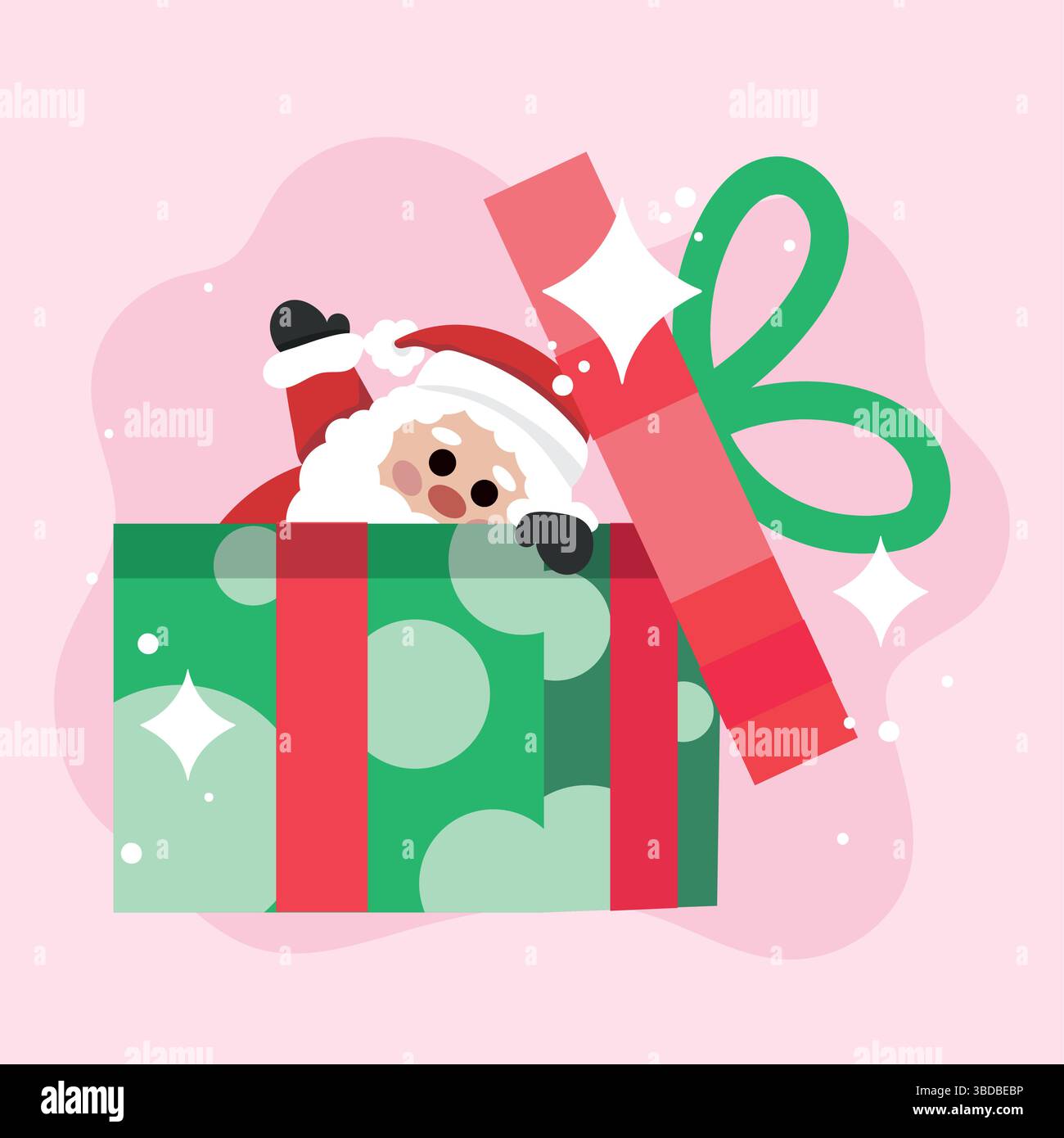 Santa inside gift box. Vector Stock Vector Image & Art - Alamy