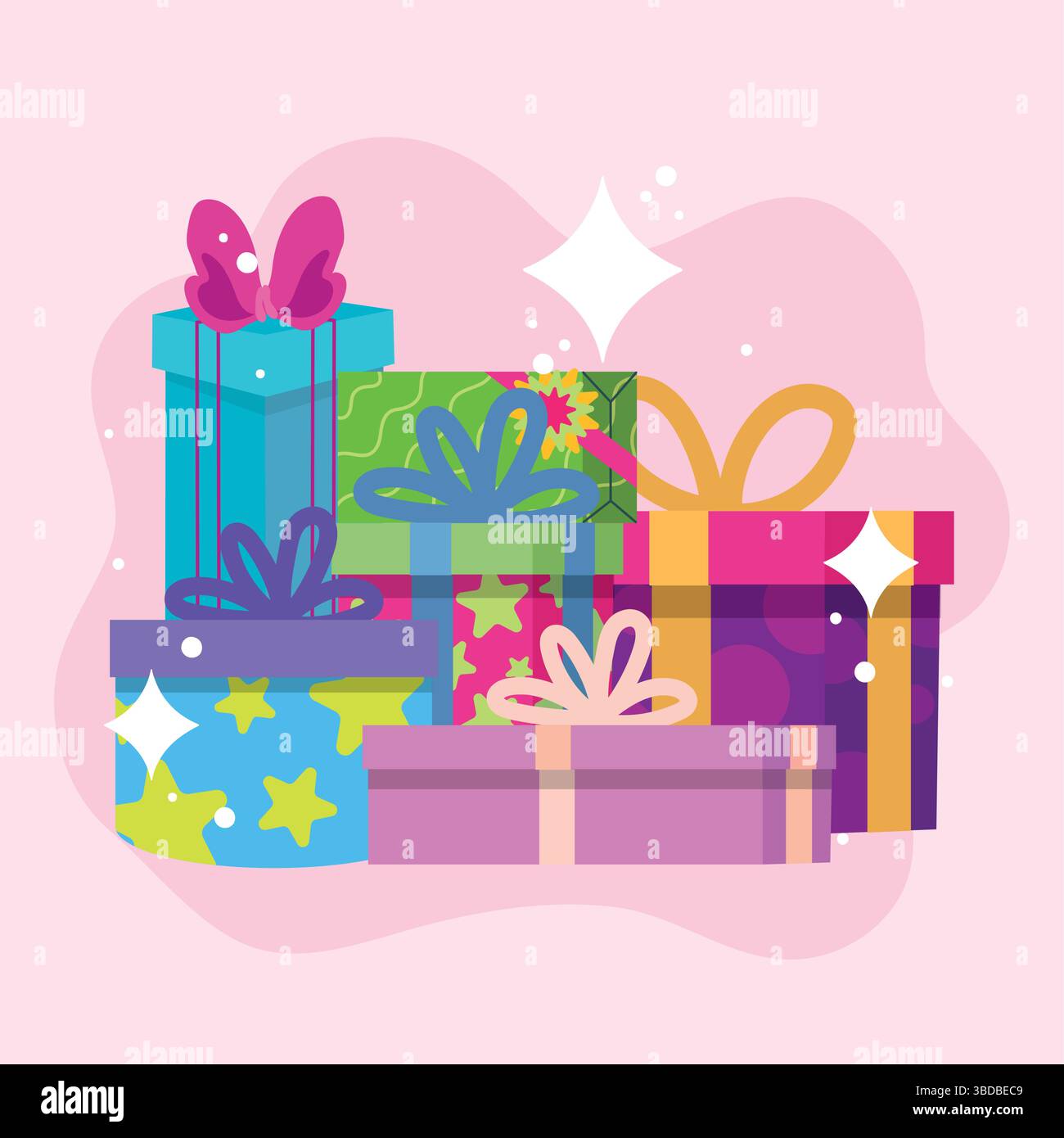 Colorful stacked gift boxes. Vector Stock Vector Image & Art - Alamy
