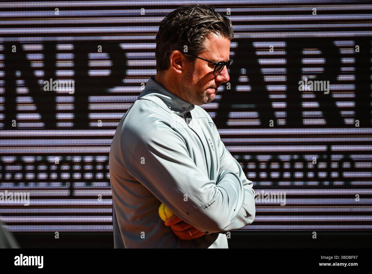 Wim FISSETTE coach of Iga SWIATEK during a training session of Roland ...