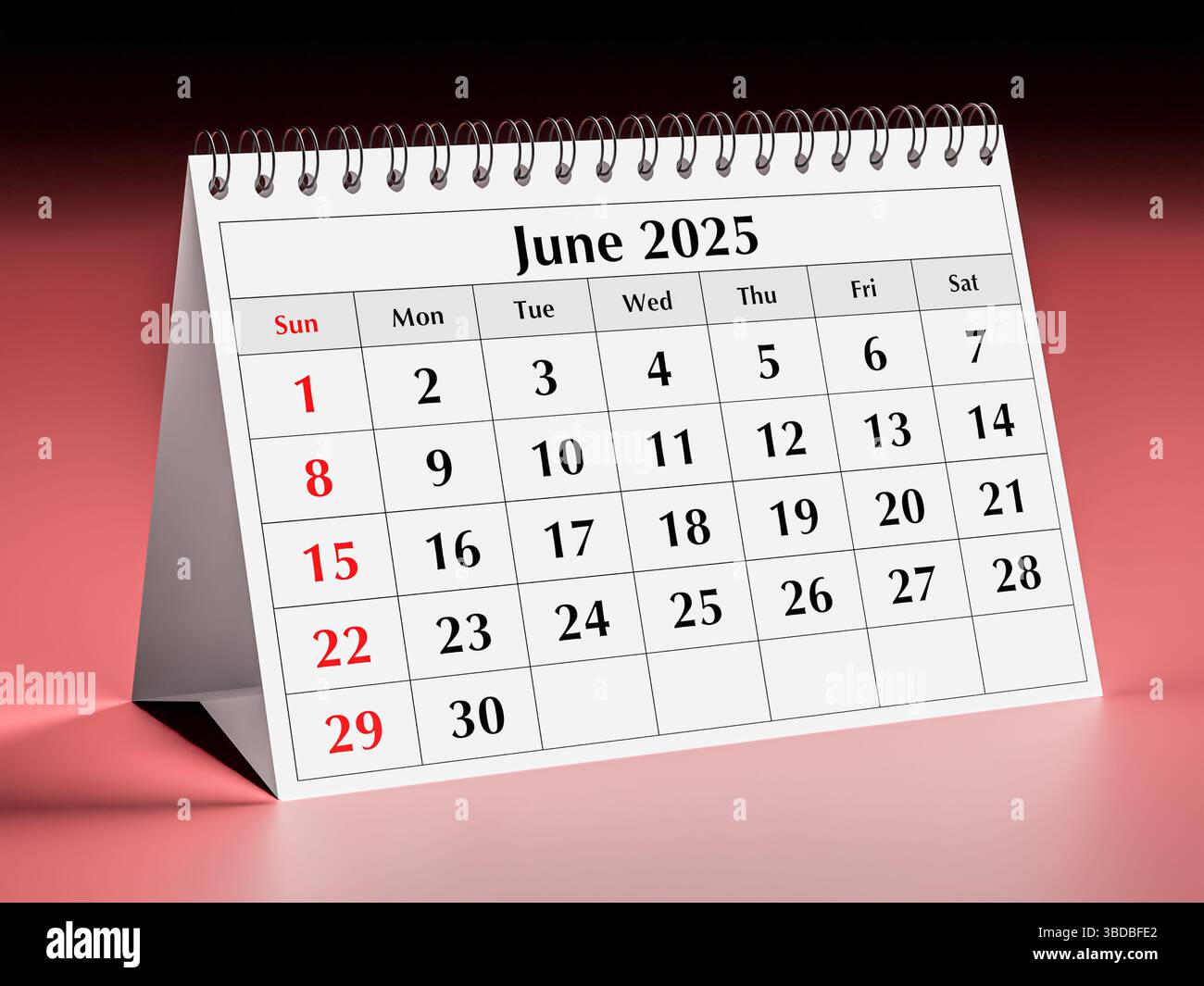 June 2025 calendar. One page of annual business desk monthly calendars ...