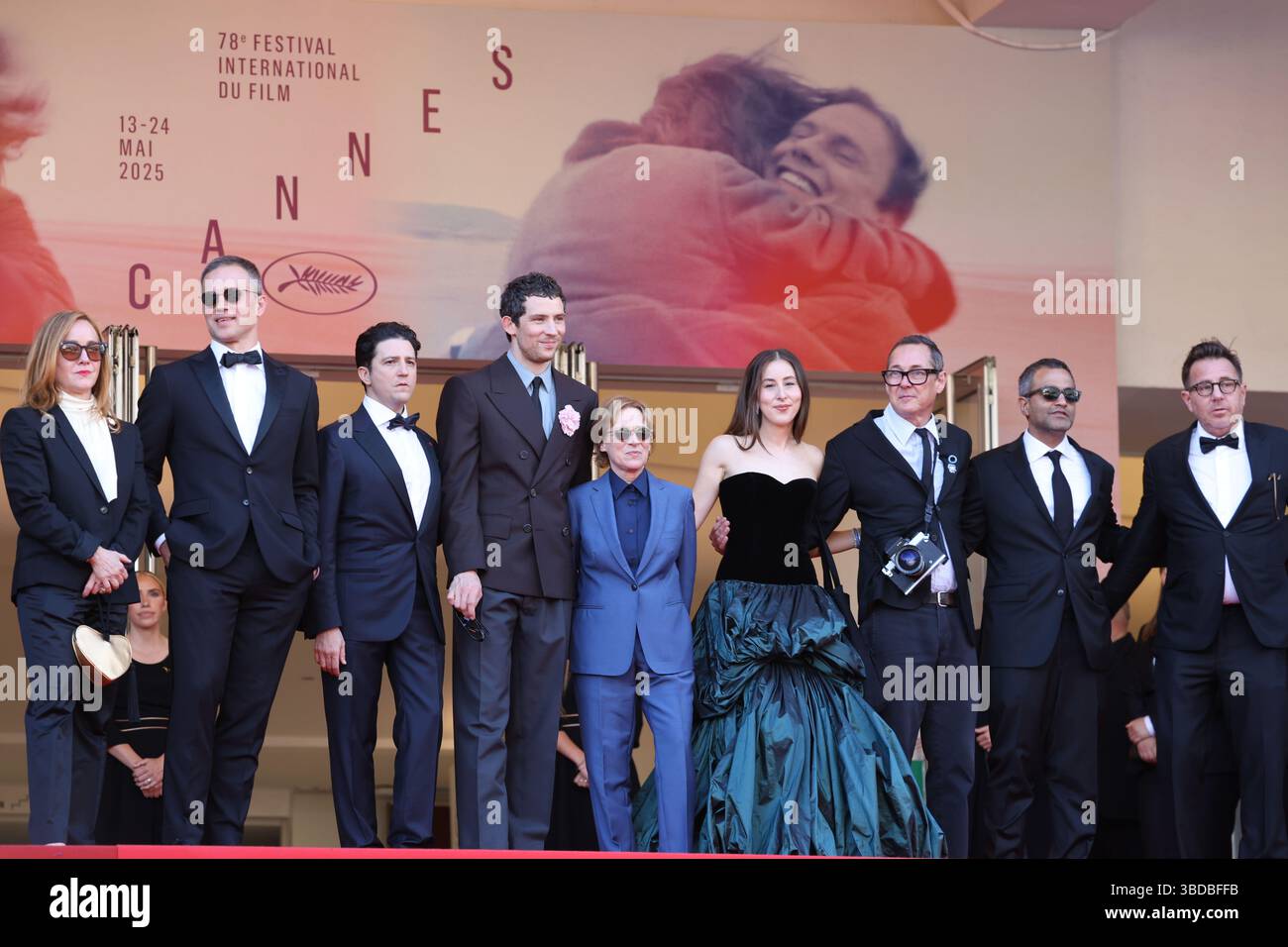 Cannes, France. 23rd May, 2025. (L-R) Amy Roth, Neil Kopp, John Magaro ...