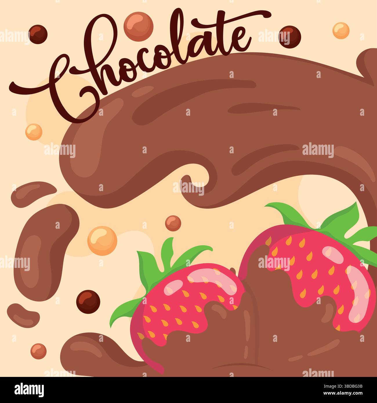 Strawberries in chocolate. Vector Stock Vector Image & Art - Alamy