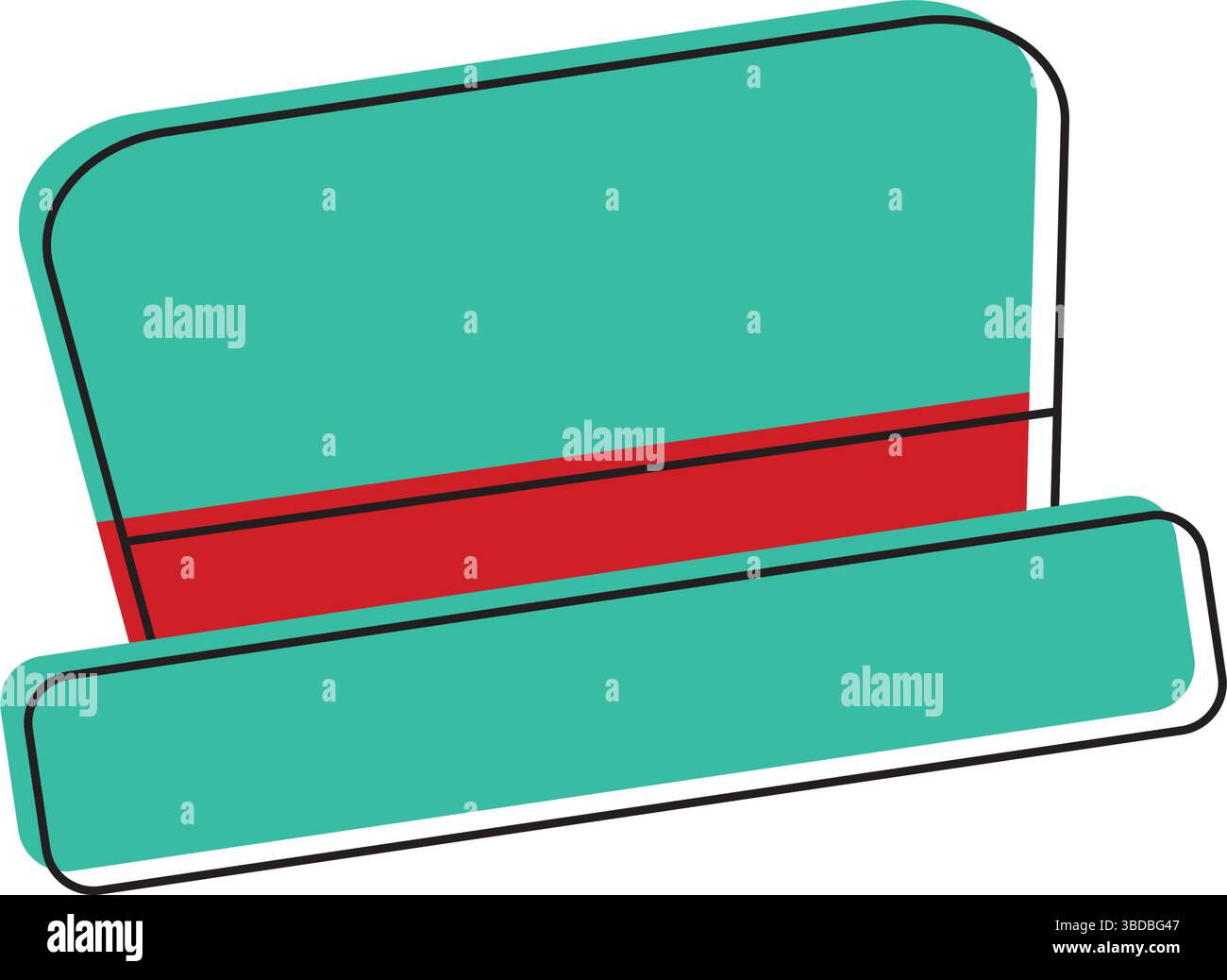 Green top hat with red band. Vector Stock Vector Image & Art - Alamy