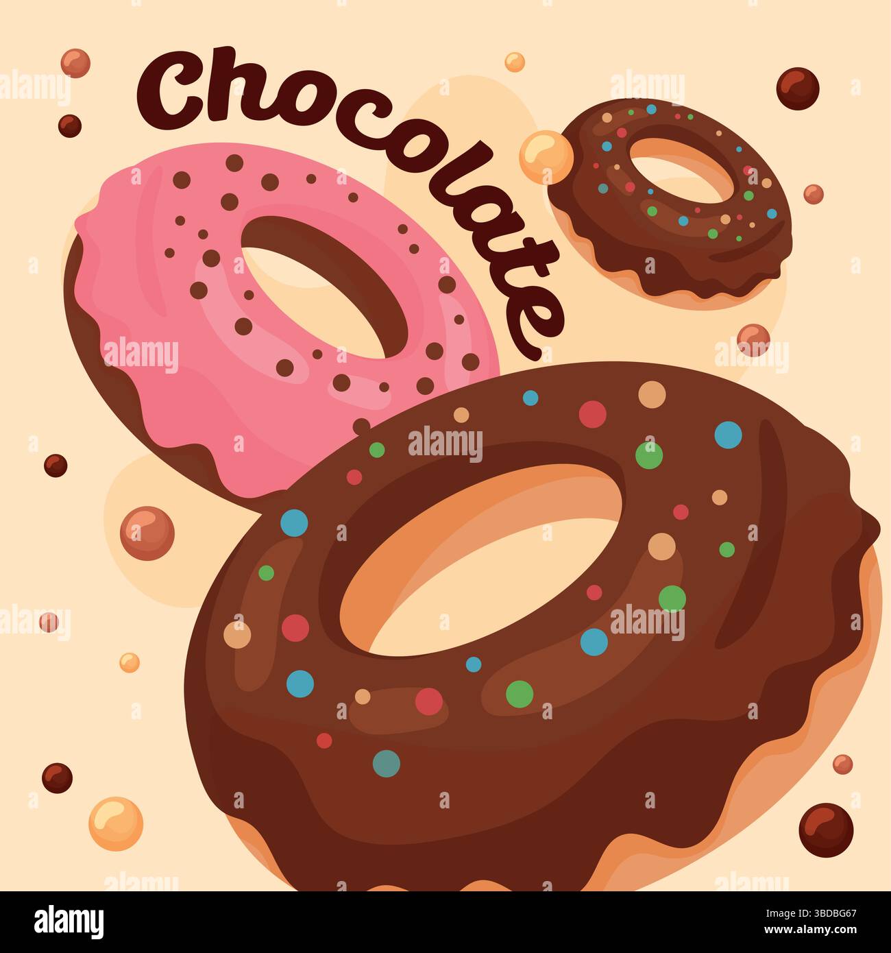 Chocolate pink icing donuts Stock Vector Images - Alamy