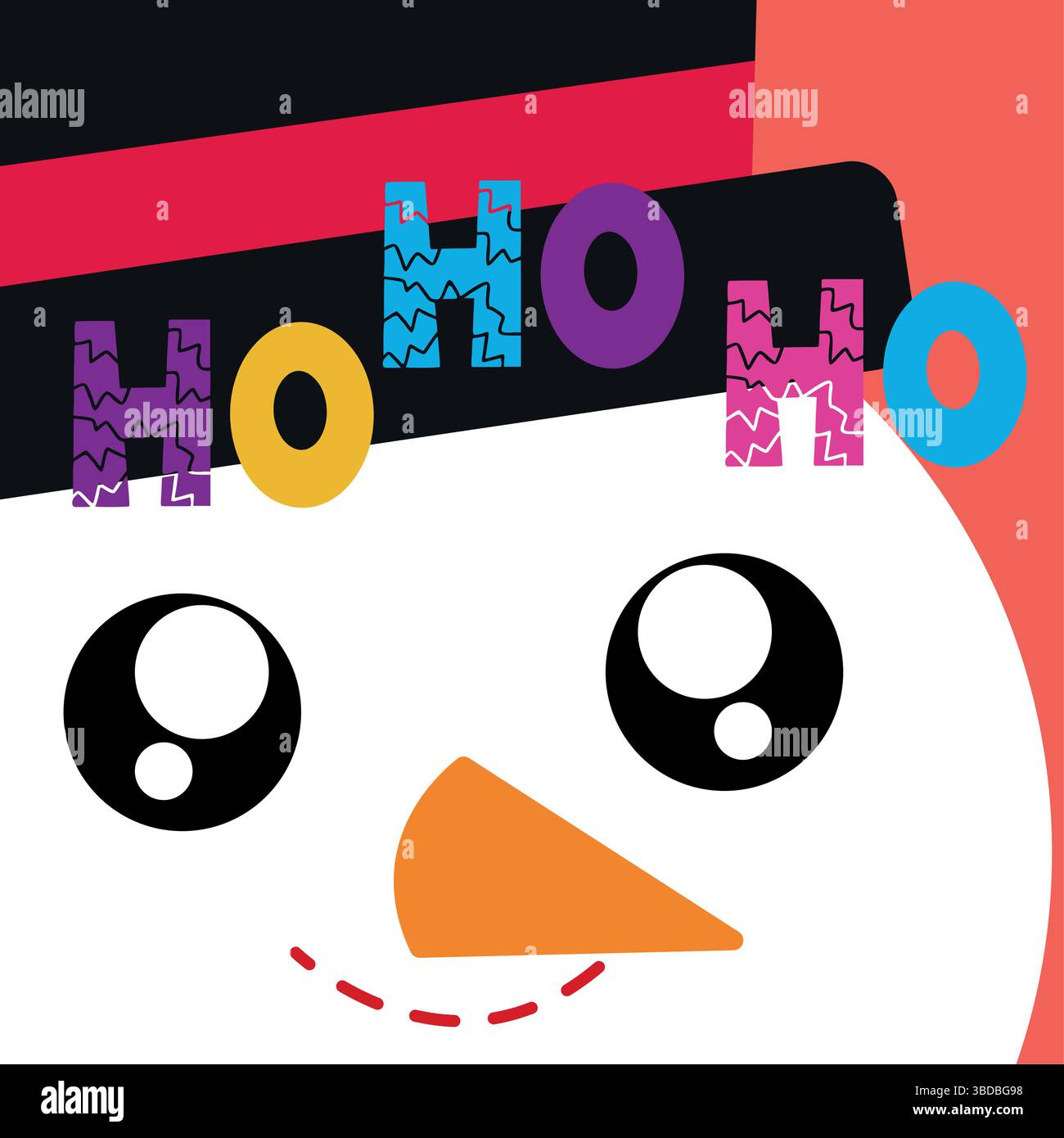 Snowman face with Ho Ho. Vector Stock Vector Image & Art - Alamy
