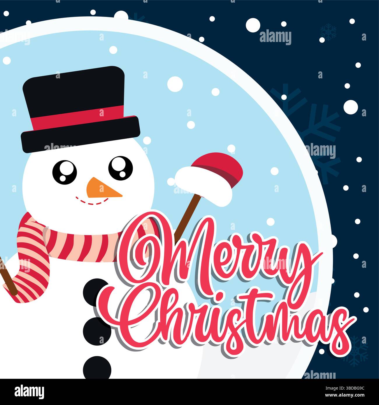 Snowman red hat scarf Stock Vector Images - Alamy