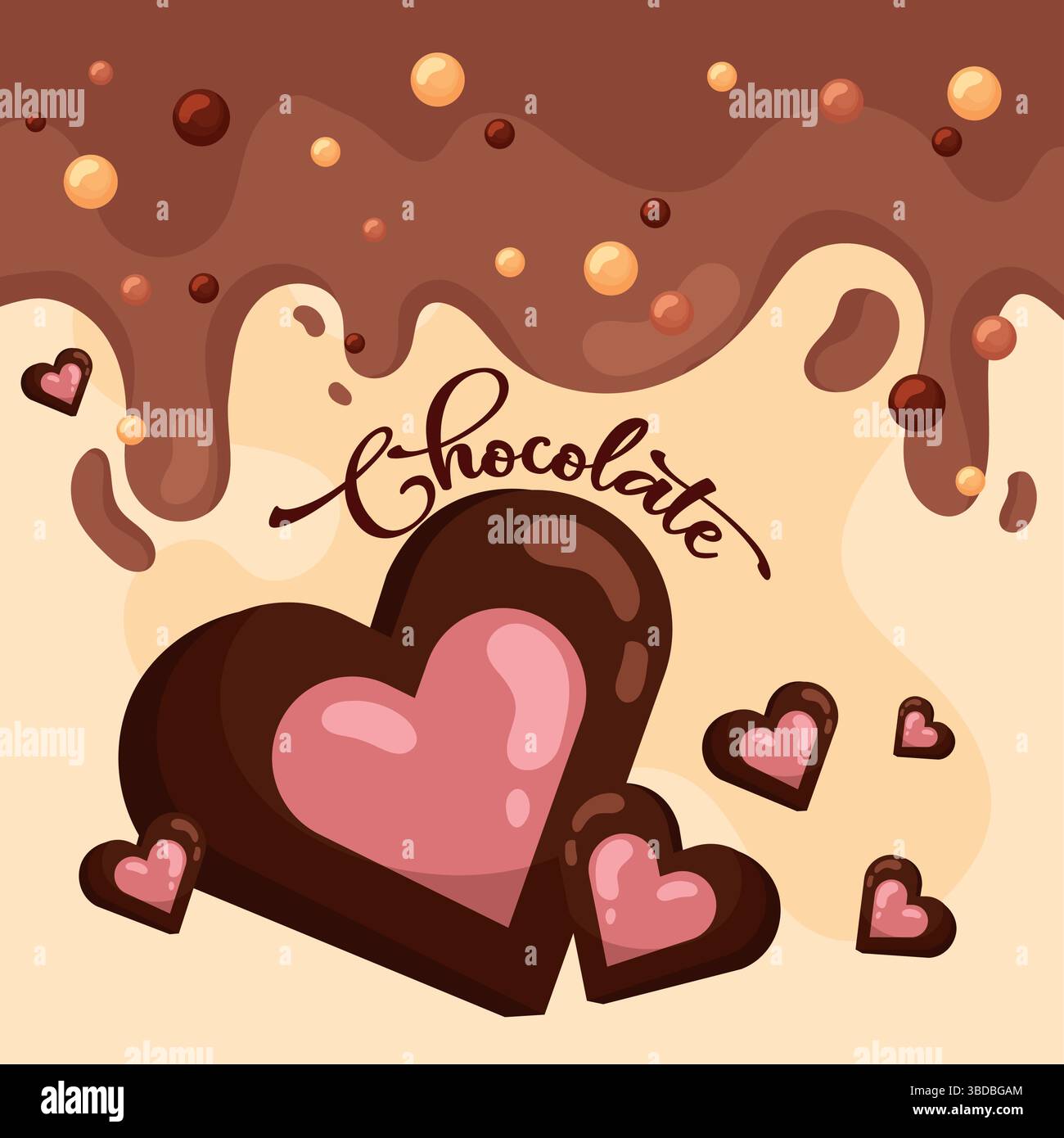 Dripping chocolate hearts. Vector Stock Vector Image & Art - Alamy