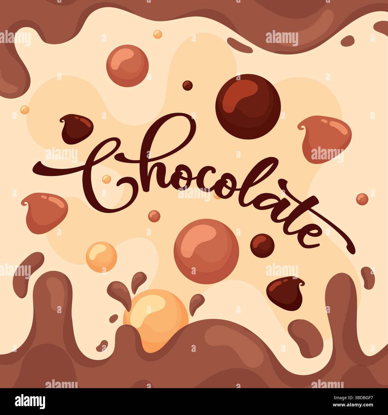 Chocolate splash and drops. Vector Stock Vector Image & Art - Alamy