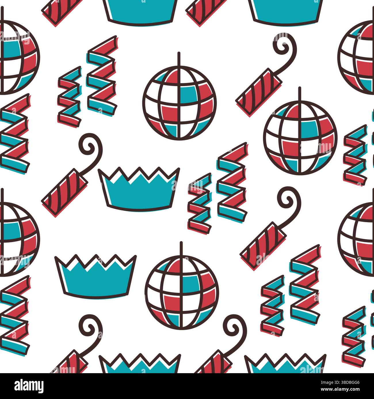 Disco themed party pattern. Vector Stock Vector Image & Art - Alamy