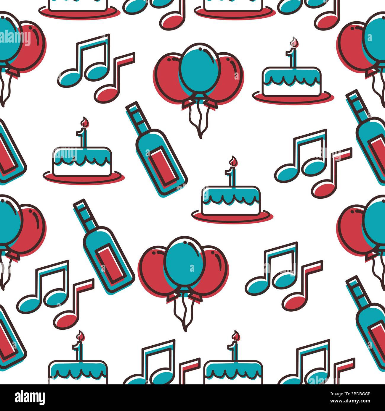 Festive seamless birthday balloons Cut Out Stock Images & Pictures - Alamy