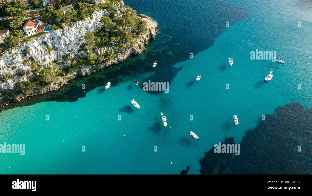 Aerial view over Cala Galdana, Menorca, Spain Stock Photo - Alamy
