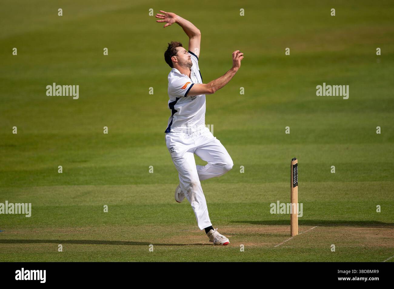 Southampton, UK, 23 May 2025. James Fuller of Hampshire bowling during ...