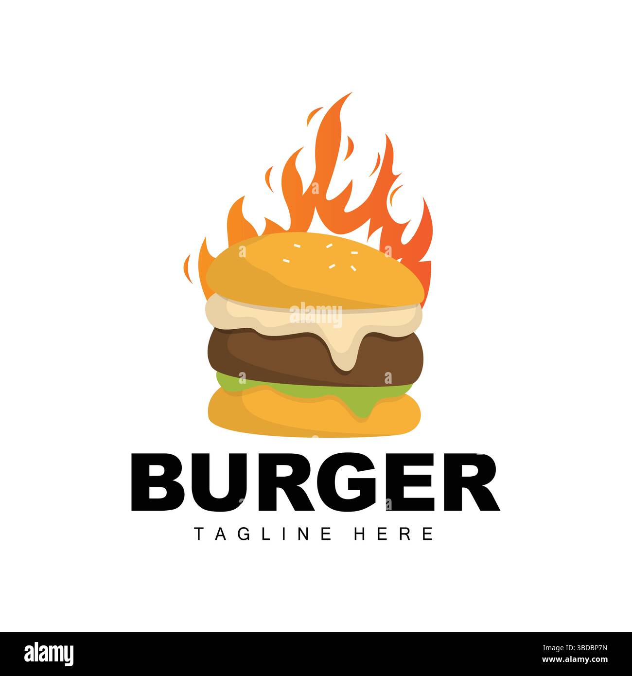 Burger Logo, Bread Vector, Meat And Vegetable, Fast Food Design, Burger ...