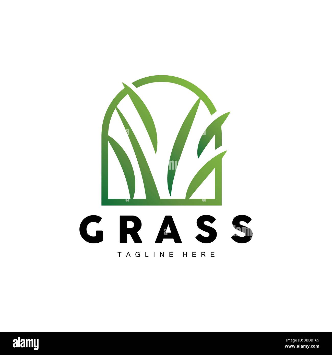 Green Grass Logo Design, Farm Landscape Illustration, Natural Scenery ...